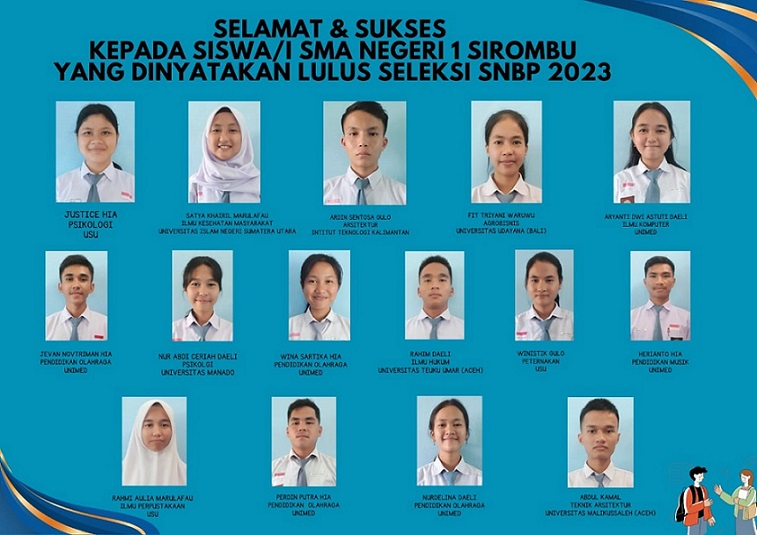 Profil Siswa-Siswi Lulus SNBP 2023 SMAN 1 Sirombu
